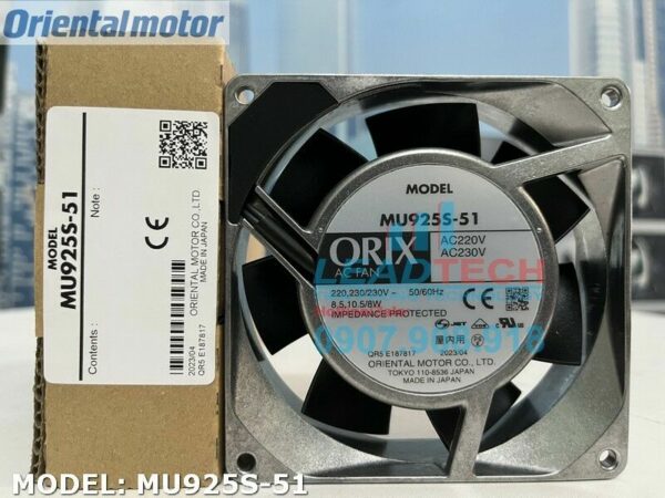 Quạt hút Orix MU925S-51, 220VAC, 92x92x25mm - Quạt Công Nghiệp Chính Hãng | Tiên Phong