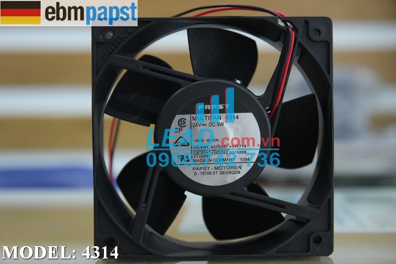 Quạt hút EBMPAPST 4314, 24VDC, 120x120x32mm