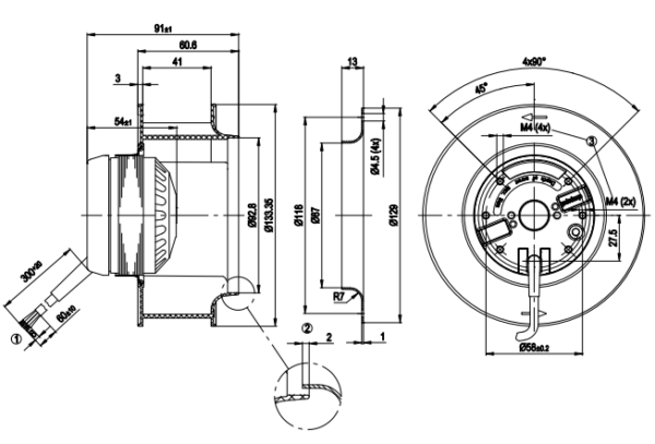 Quạt hút EBMPAPST R2E133-BH66-26, 230VAC, 133mm - Quạt Công Nghiệp Chính Hãng | Tiên Phong