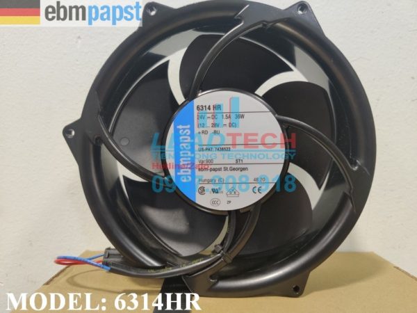 Quạt hút EBMPAPST 6314HR, 24VDC, 172x51mm - Quạt Công Nghiệp Chính Hãng ...