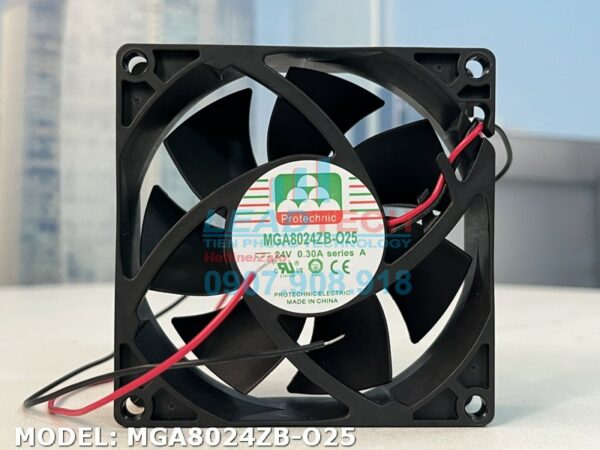 Quạt hút PROTECHNIC MGA8024ZB-O25, 24VDC, 80x80x25mm - Quạt Công Nghiệp Chính Hãng | Tiên Phong