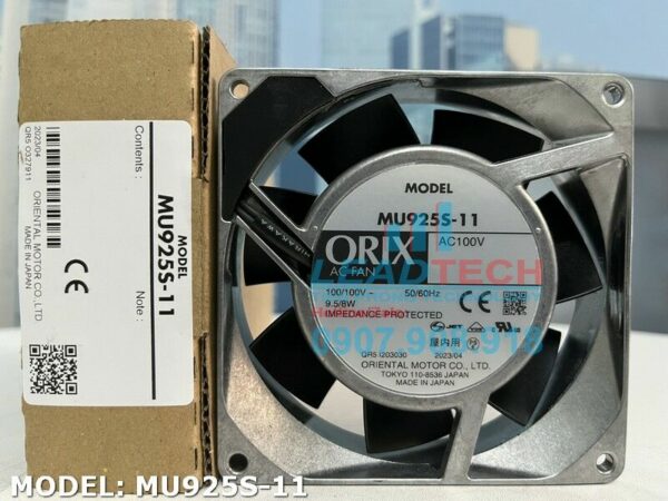 Quạt hút ORIX MU925S-11, 100VAC, 92x92x25mm - Quạt Công Nghiệp Chính Hãng | Tiên Phong